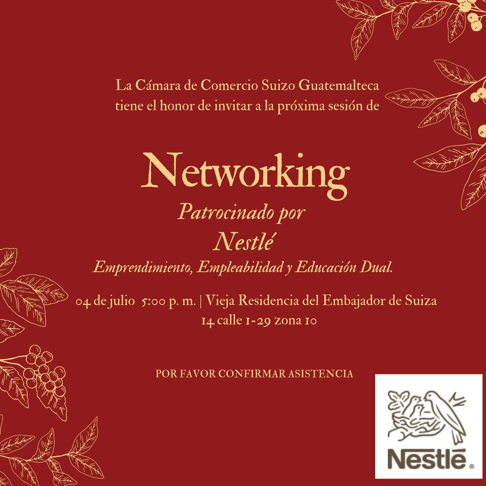 Networking Nestlé - Cámara de Comercio Suizo Guatemalteca